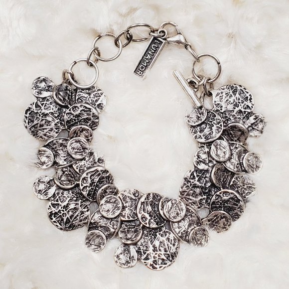 Lunamor | Jewelry | Euc Rare 78 Lunamor Silver Black Circles Coins ...
